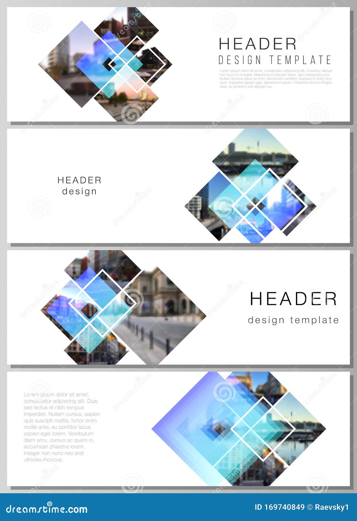 The Minimalistic Vector Illustration of the Editable Layout of Headers ...