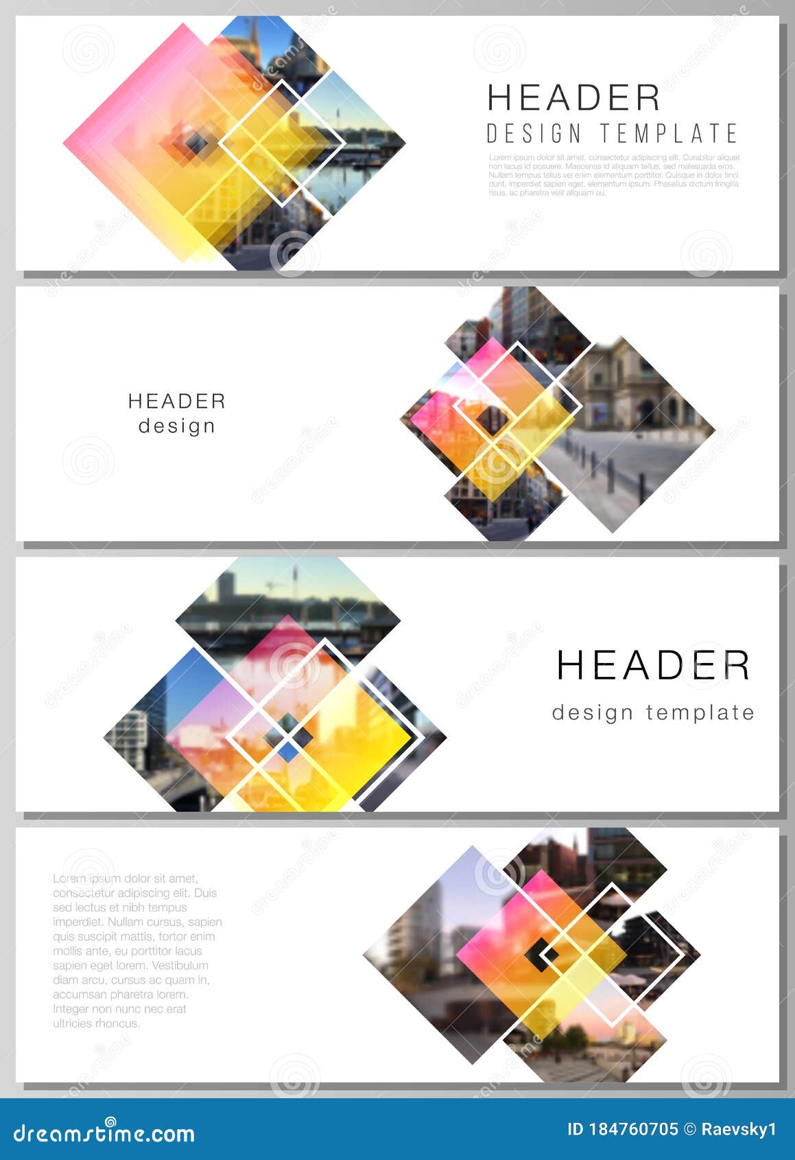 The Minimalistic Vector Illustration of the Editable Layout of Headers ...