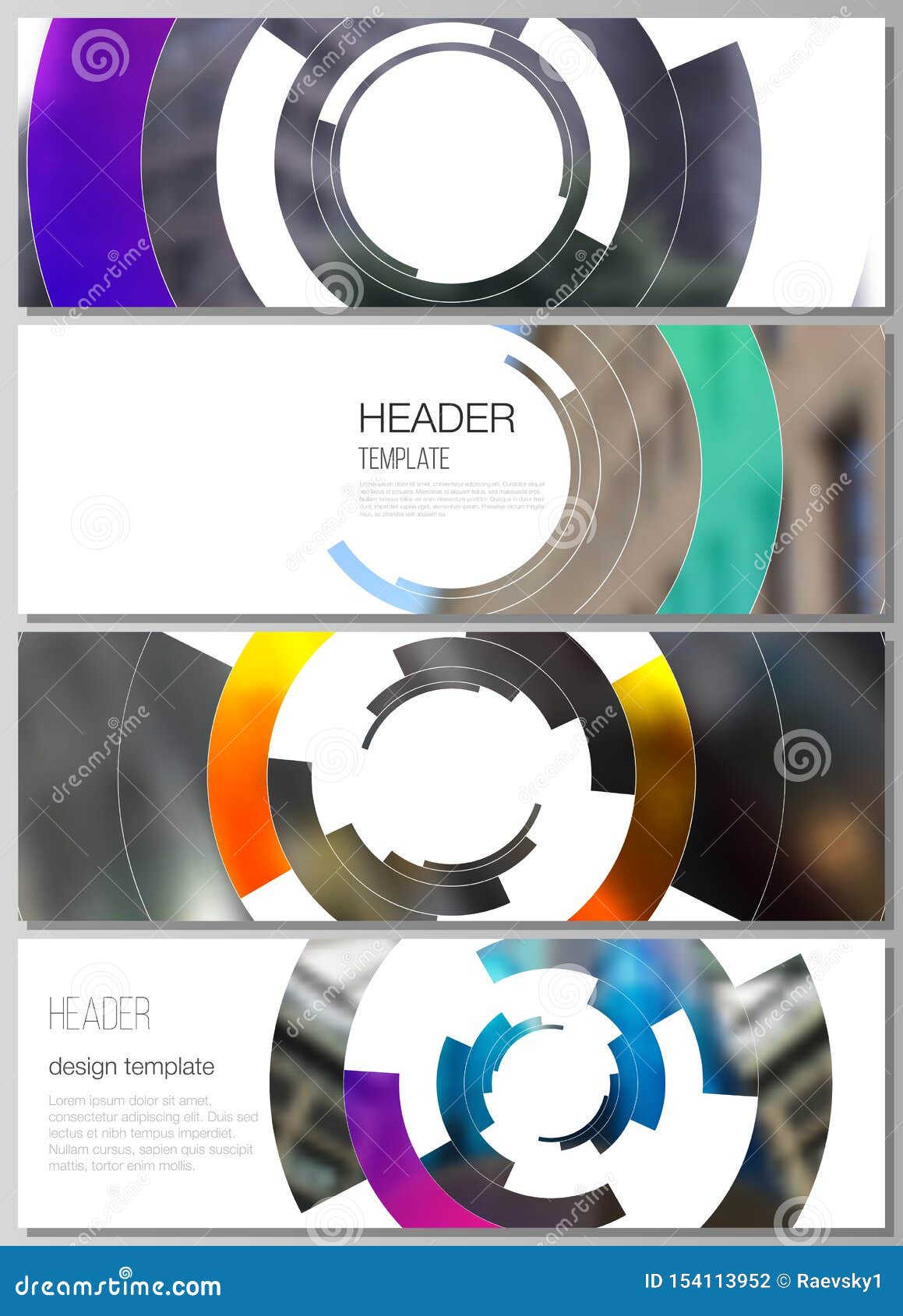 The Minimalistic Vector Illustration of the Editable Layout of Headers ...