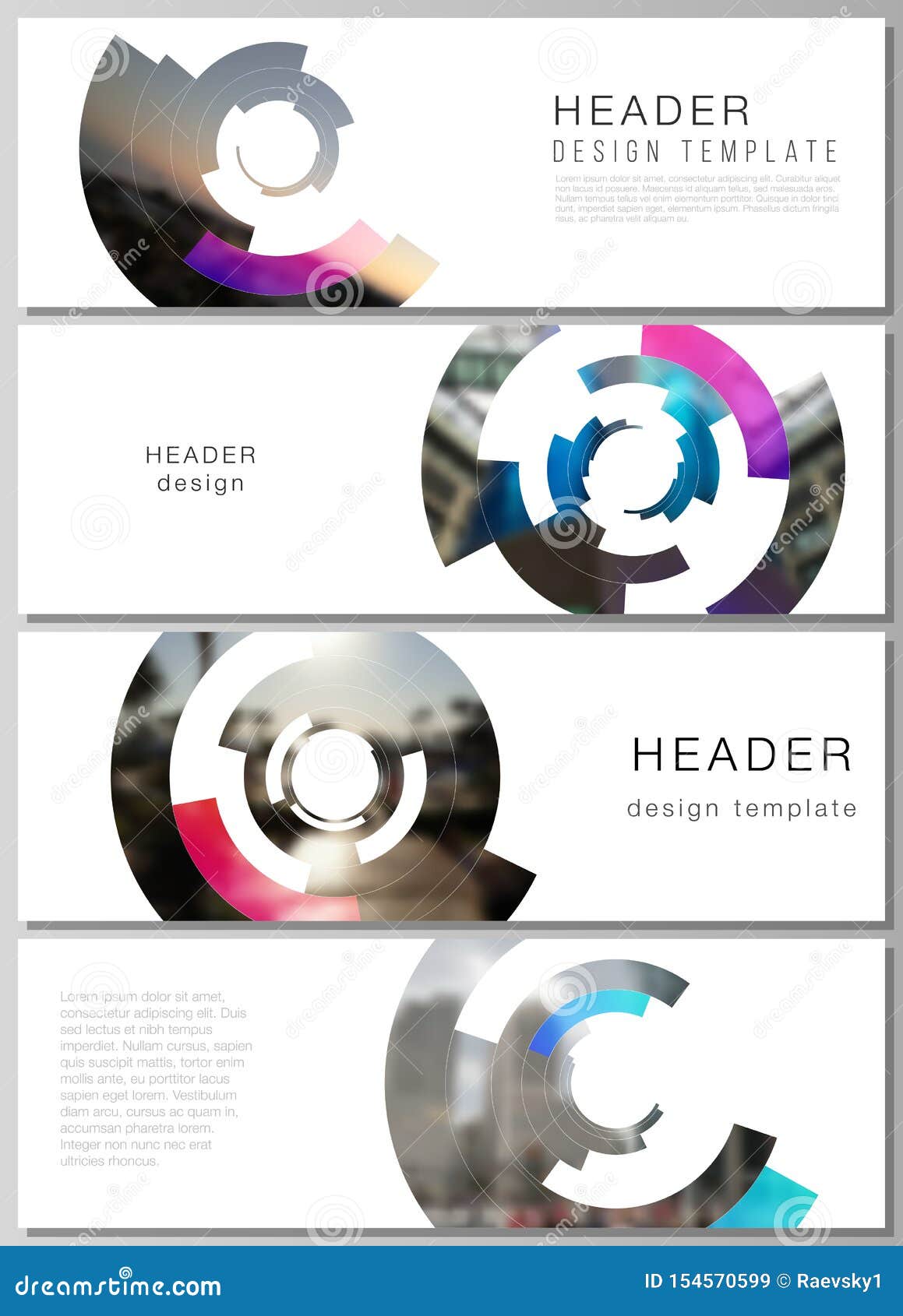 The Minimalistic Vector Illustration of the Editable Layout of Headers ...