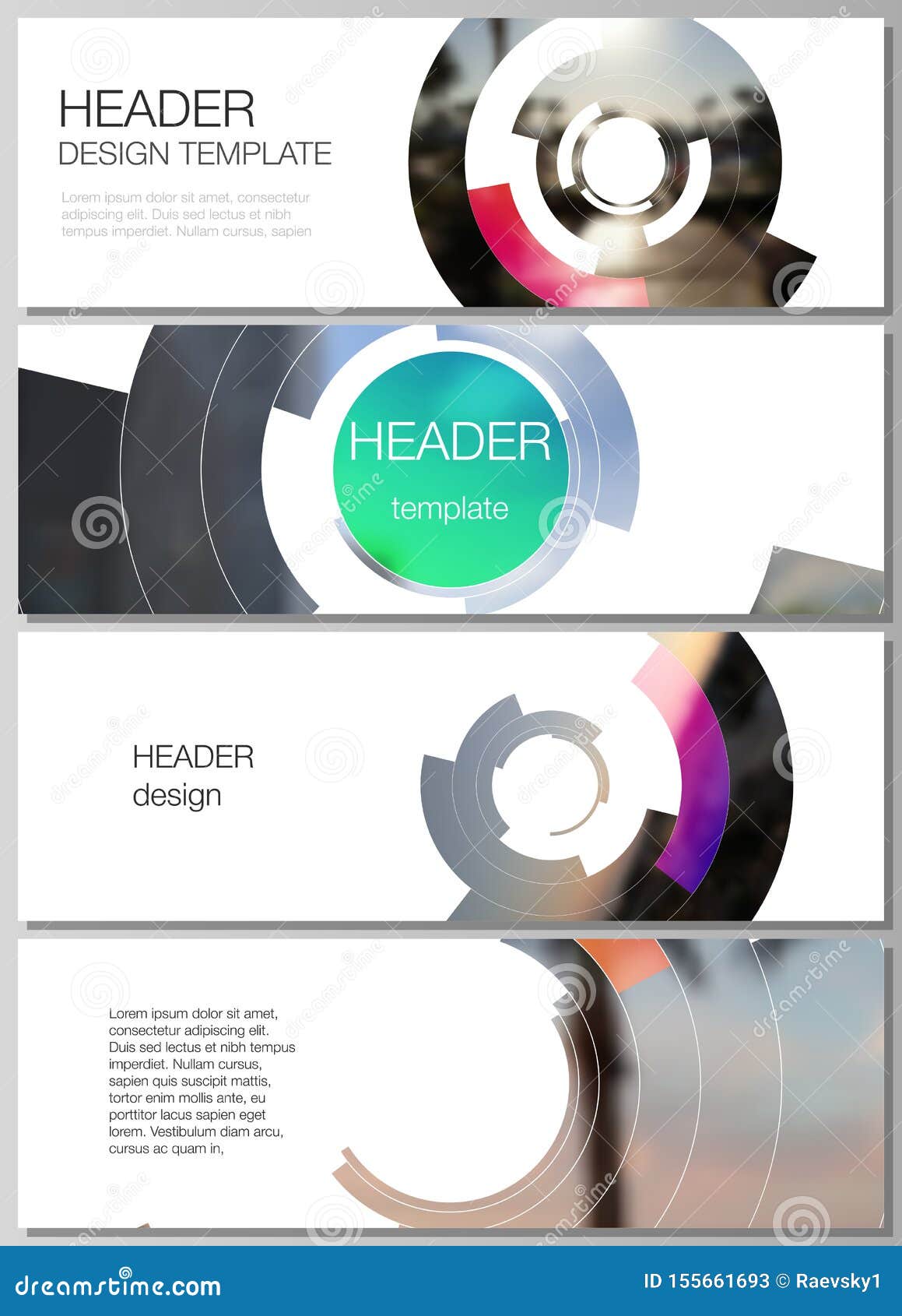 The Minimalistic Vector Illustration of the Editable Layout of Headers ...