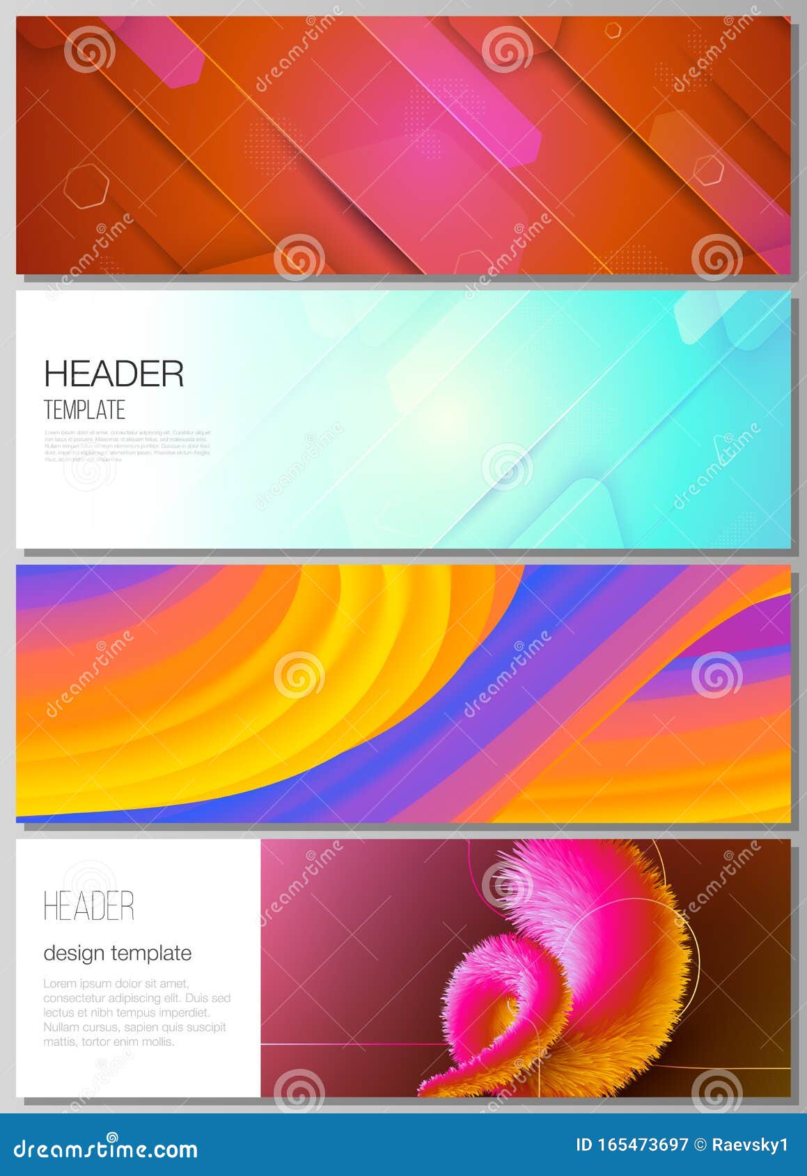 The Minimalistic Vector Illustration of the Editable Layout of Headers ...