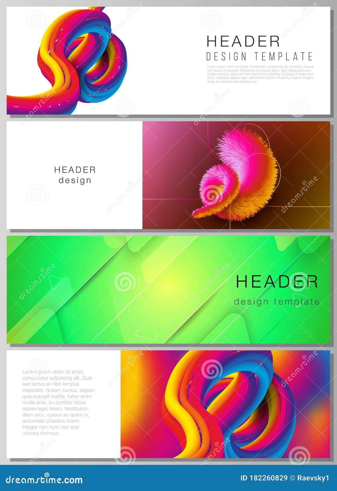 The Minimalistic Vector Illustration of the Editable Layout of Headers ...