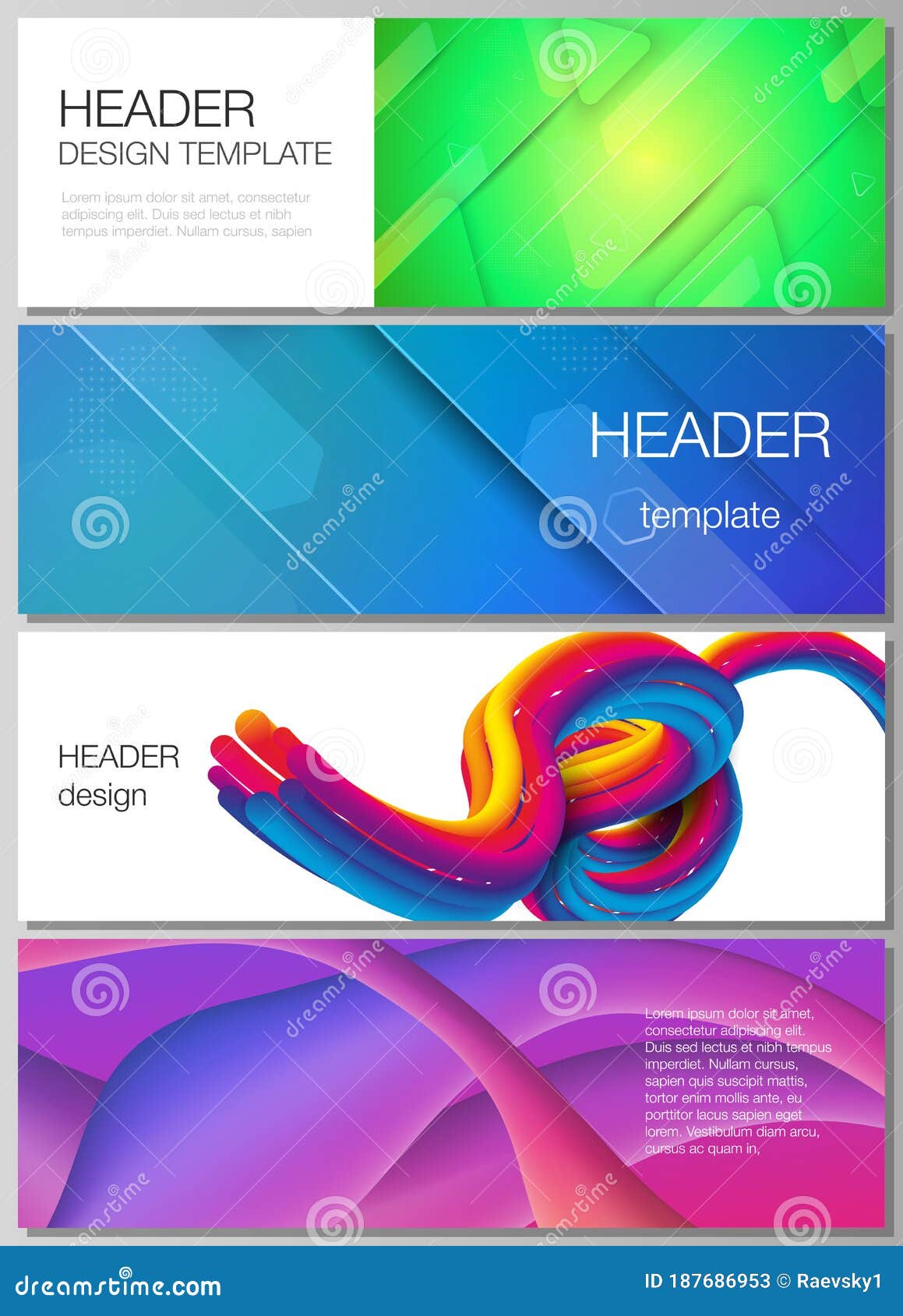 The Minimalistic Vector Illustration of the Editable Layout of Headers ...