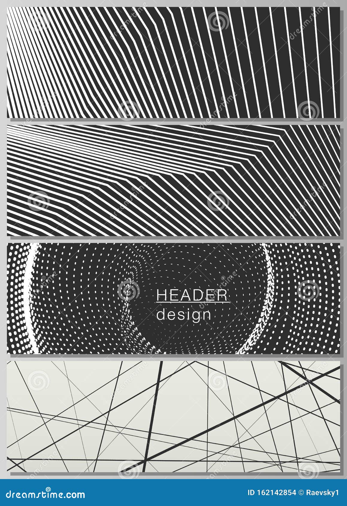 The Minimalistic Vector Illustration of the Editable Layout of Headers ...