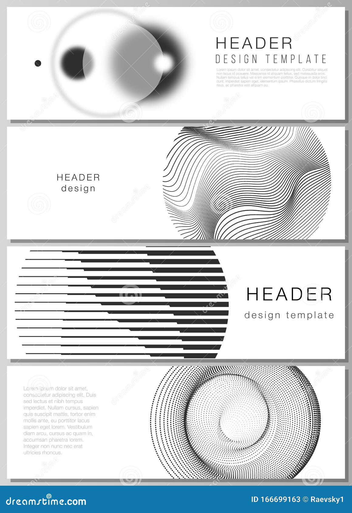 The Minimalistic Vector Illustration of the Editable Layout of Headers ...