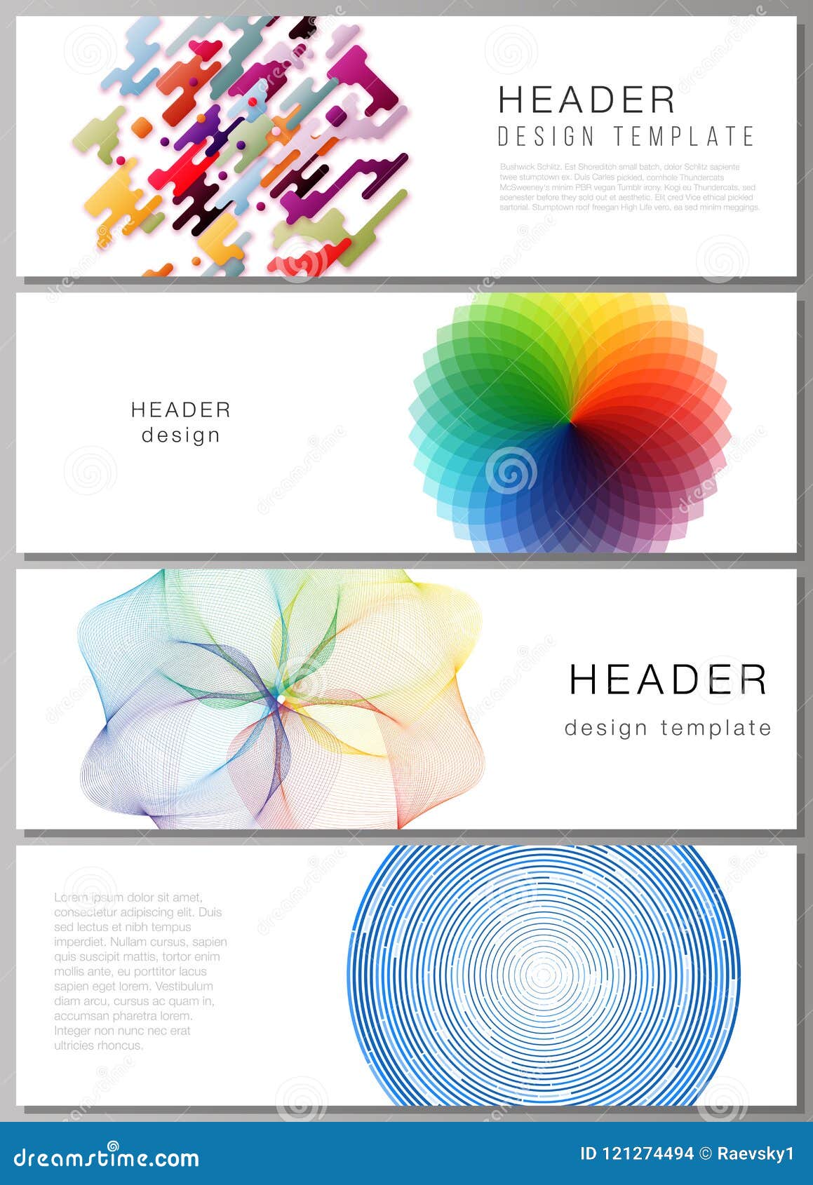 The Minimalistic Vector Illustration of the Editable Layout of Headers ...