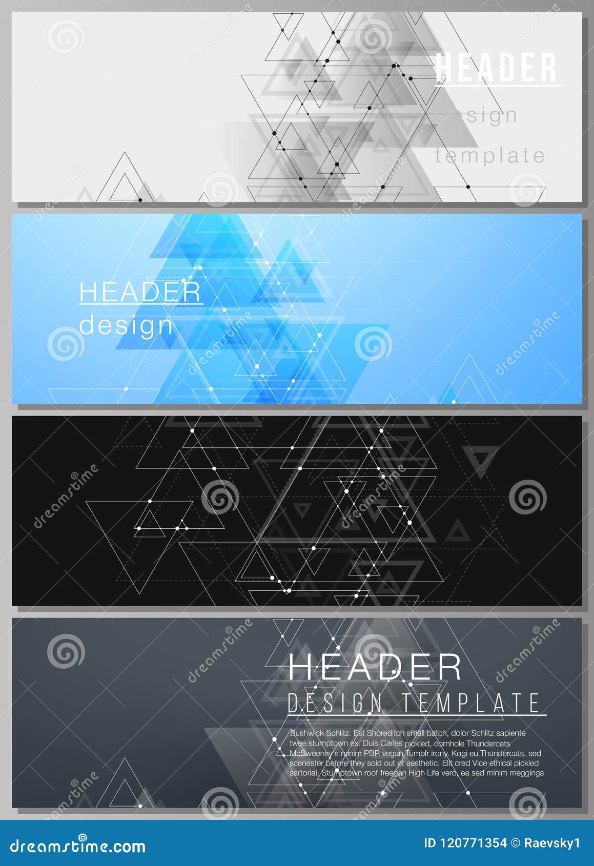 The Minimalistic Vector Illustration of Editable Layout of Headers ...