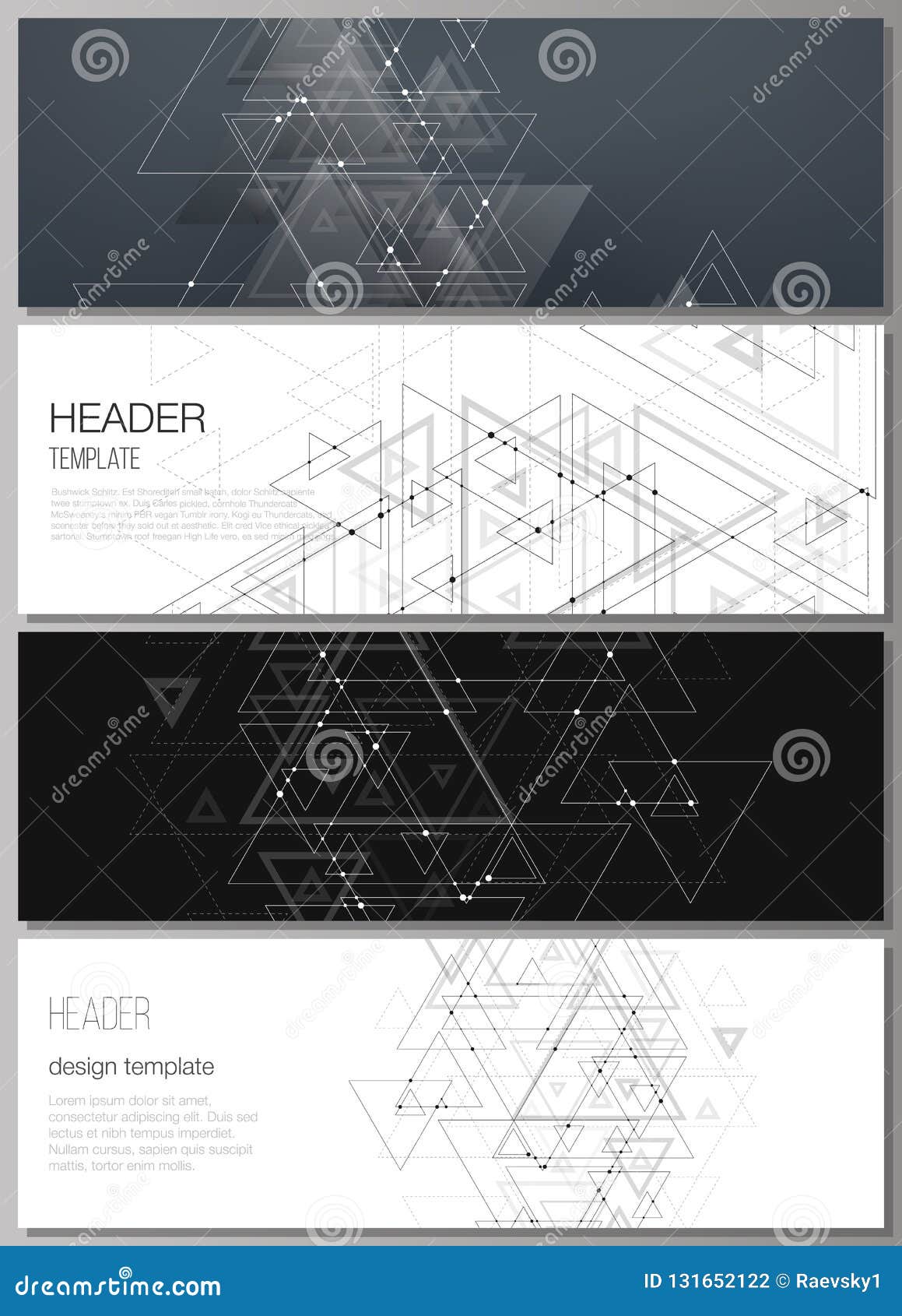 The Minimalistic Vector Illustration of Editable Layout of Headers ...