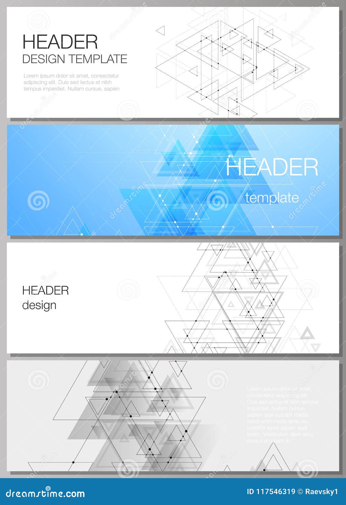 The Minimalistic Vector Illustration of Editable Layout of Headers ...