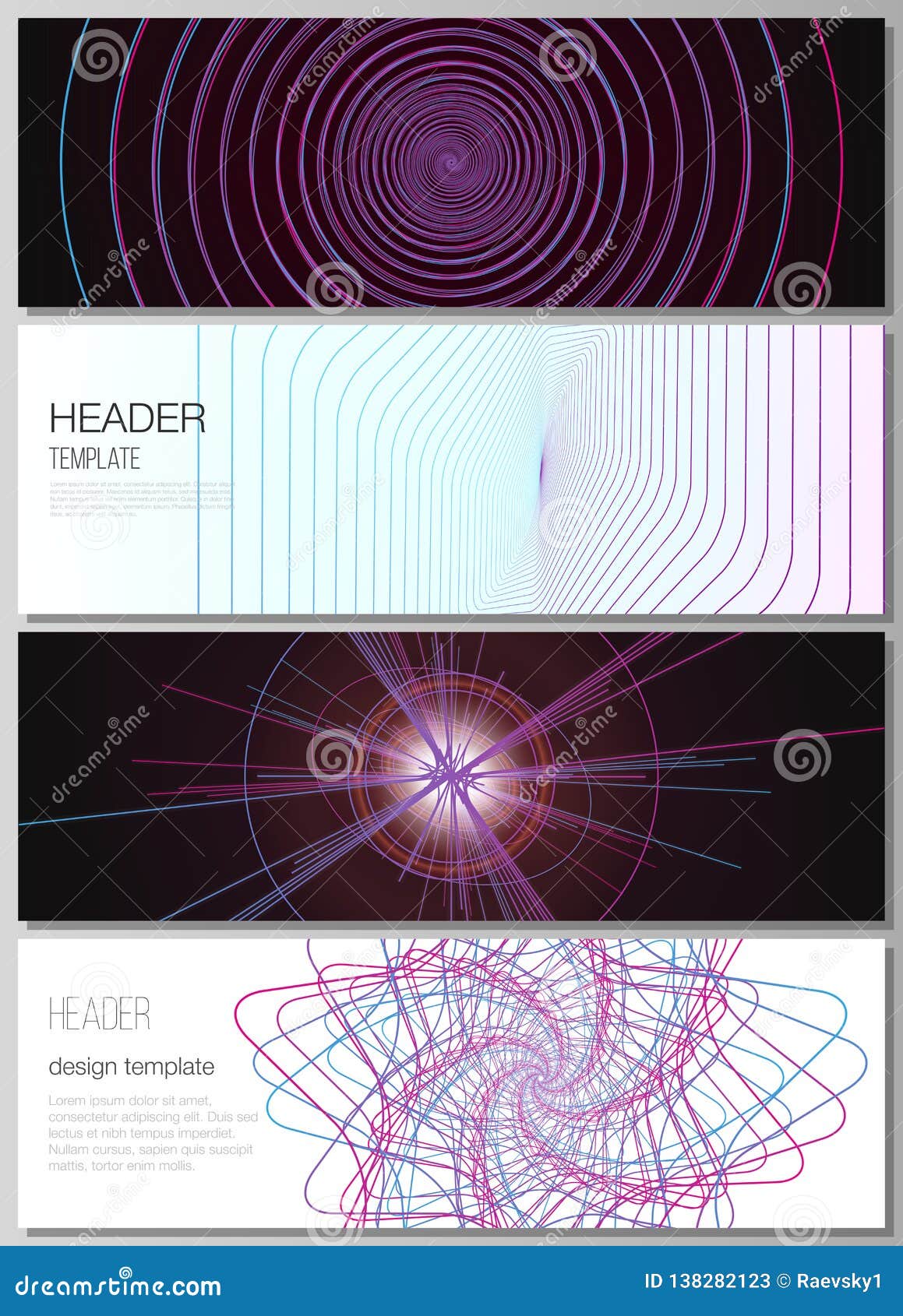 The Minimalistic Vector Illustration of the Editable Layout of Headers ...