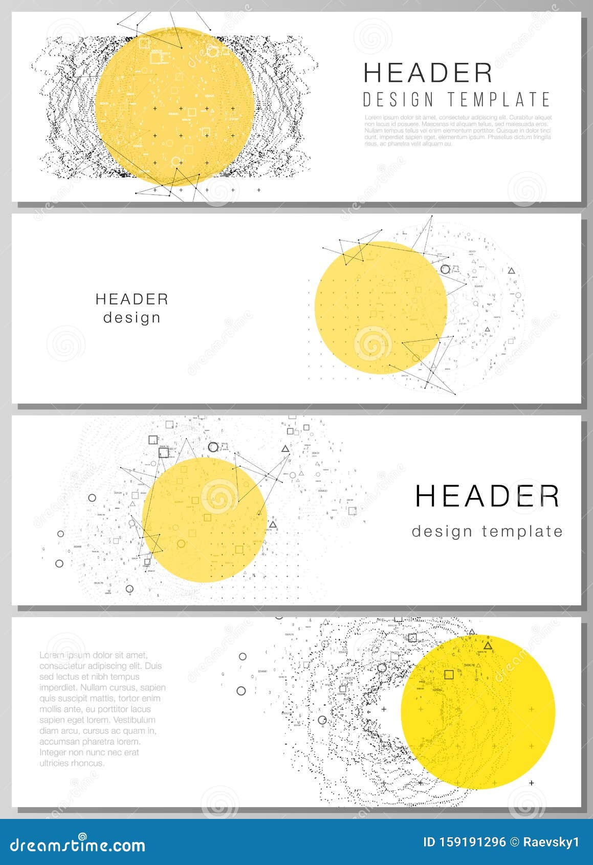 The Minimalistic Vector Illustration of the Editable Layout of Headers ...