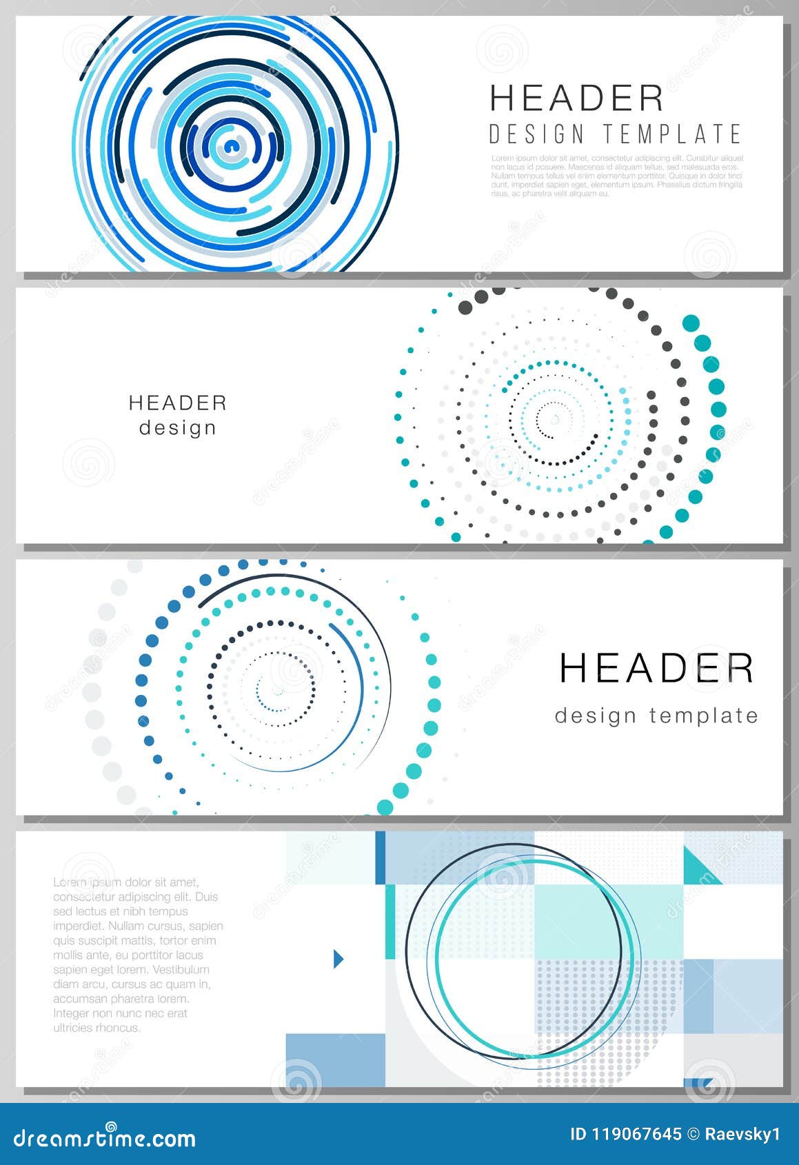 The Minimalistic Vector Illustration of the Editable Layout of Headers ...
