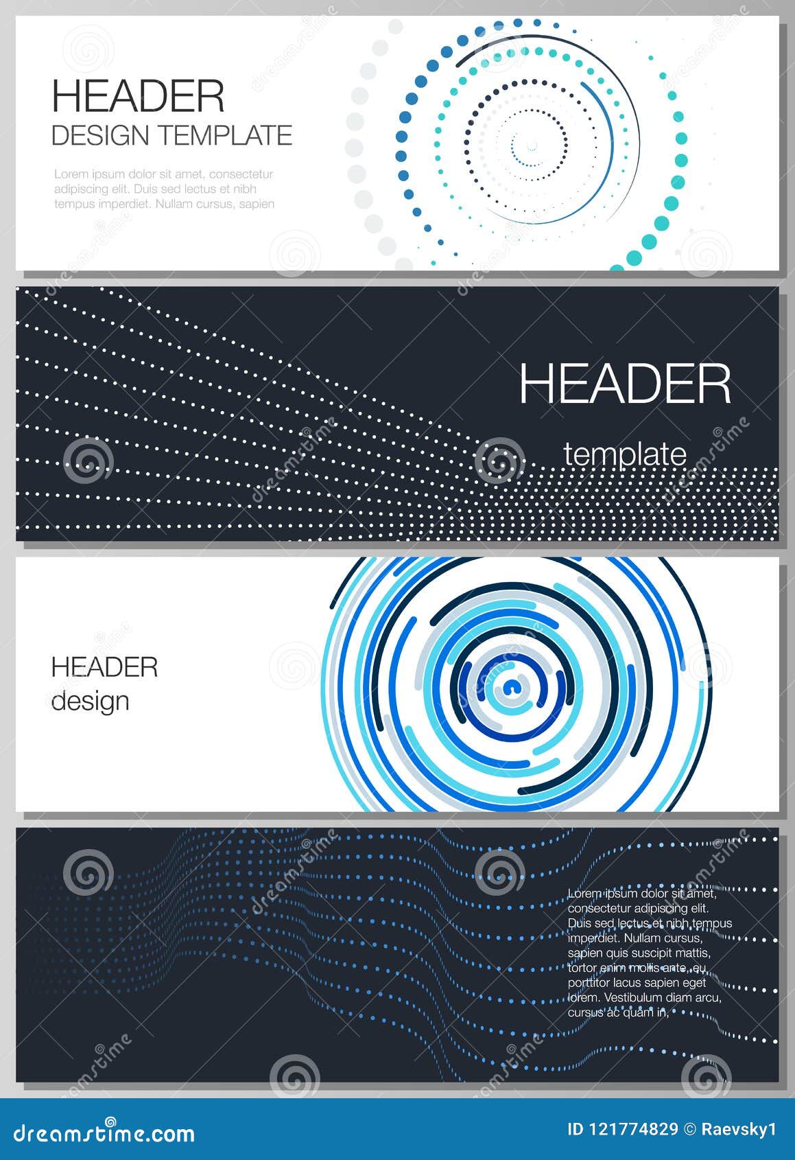 The Minimalistic Vector Illustration of the Editable Layout of Headers ...