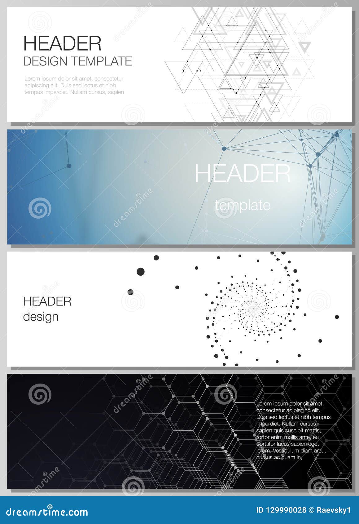 The Minimalistic Vector Illustration of the Editable Layout of Headers ...