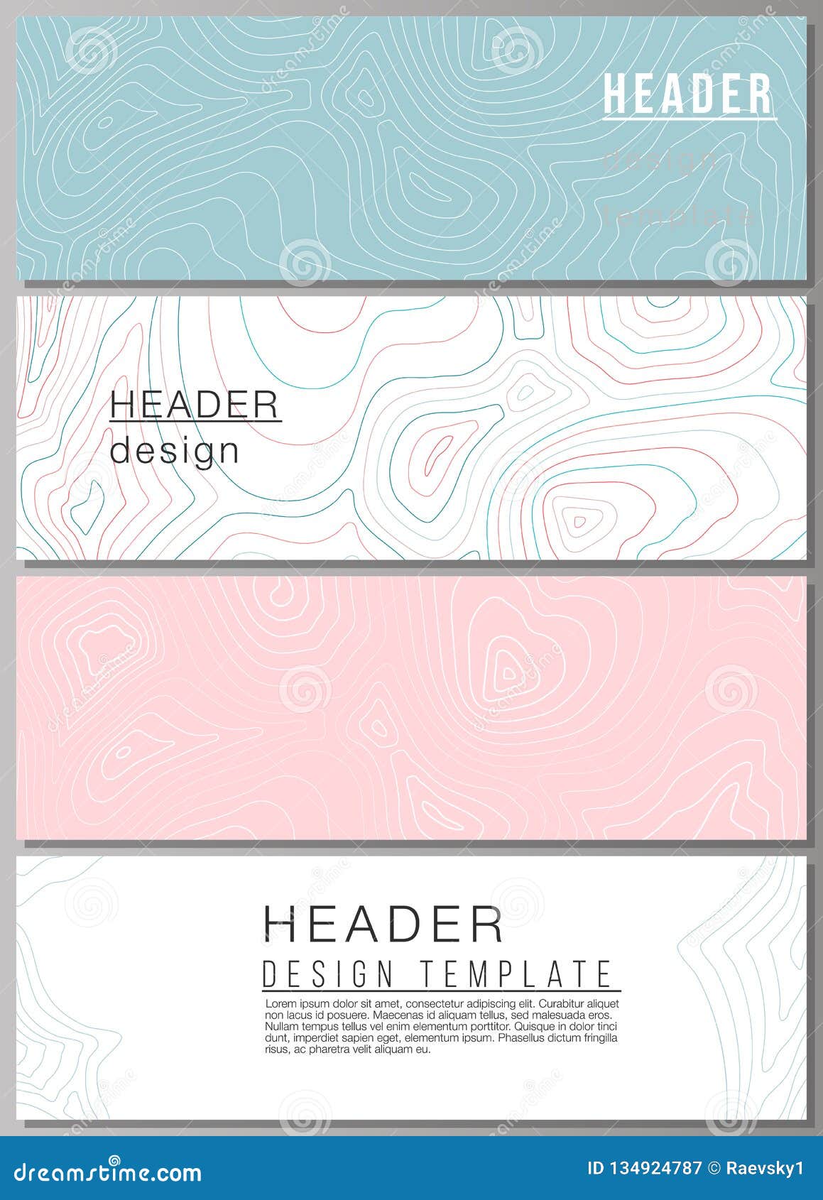 The Minimalistic Vector Illustration of the Editable Layout of Headers ...