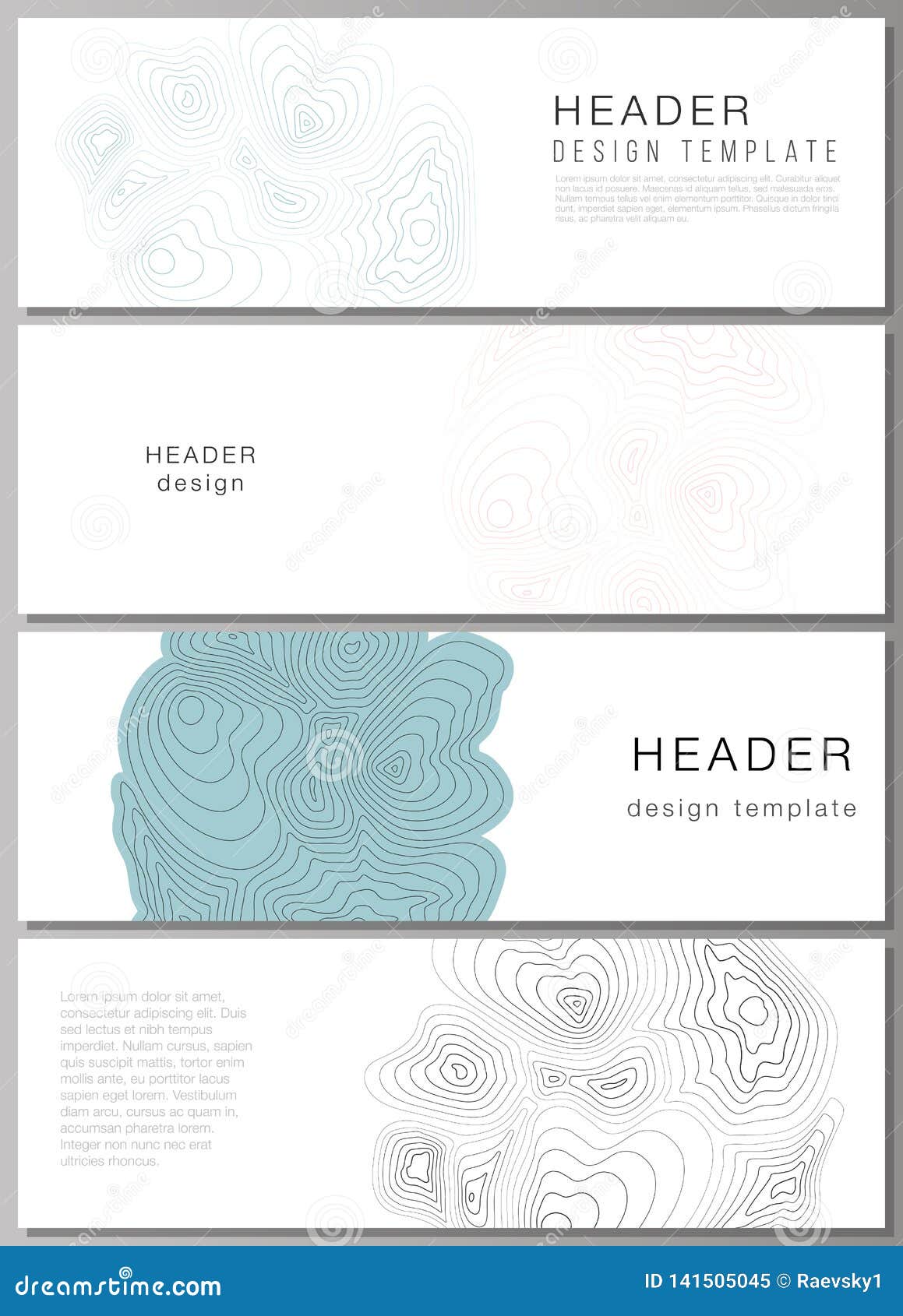 The Minimalistic Vector Illustration of the Editable Layout of Headers ...