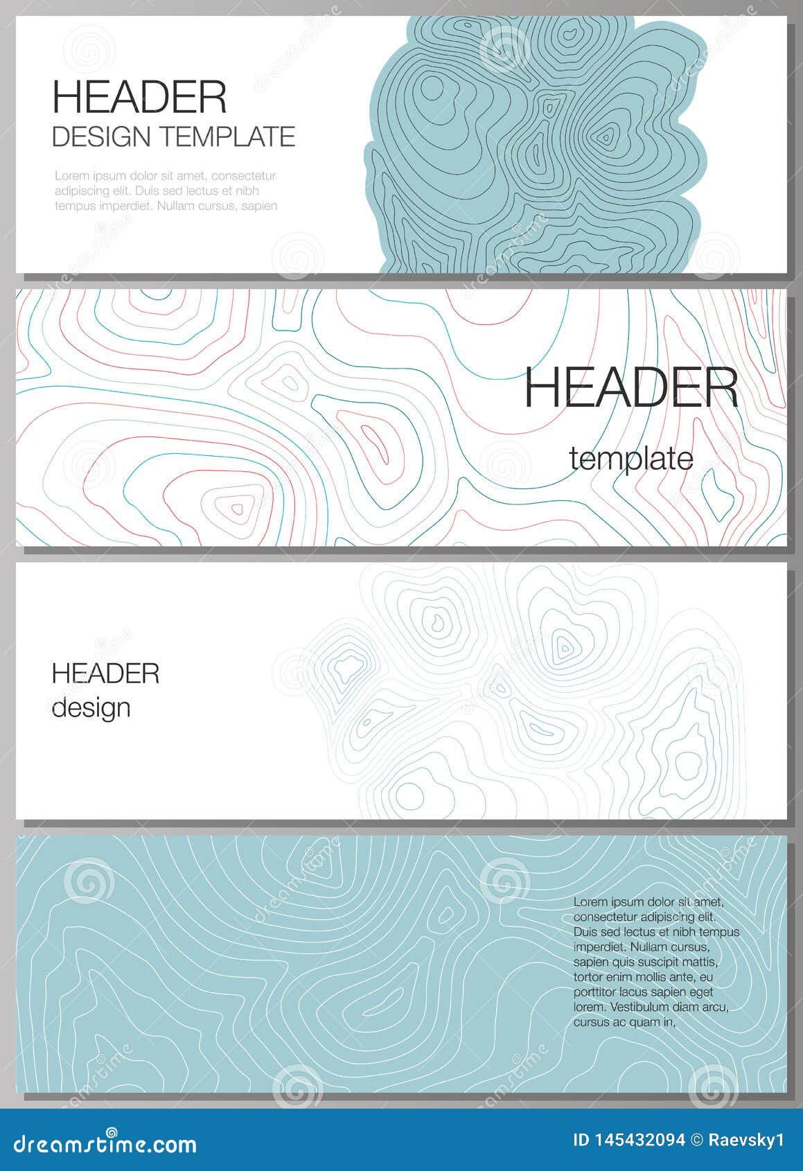 The Minimalistic Vector Illustration of the Editable Layout of Headers ...