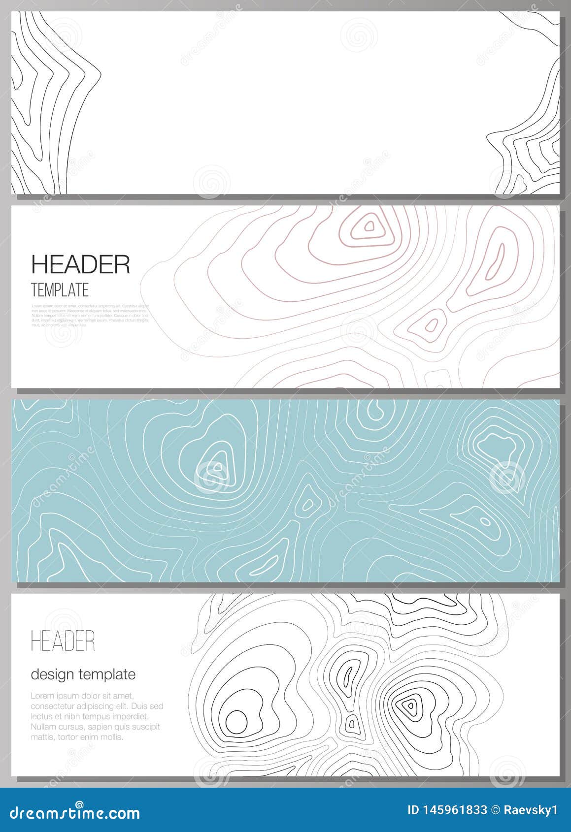 The Minimalistic Vector Illustration of the Editable Layout of Headers ...