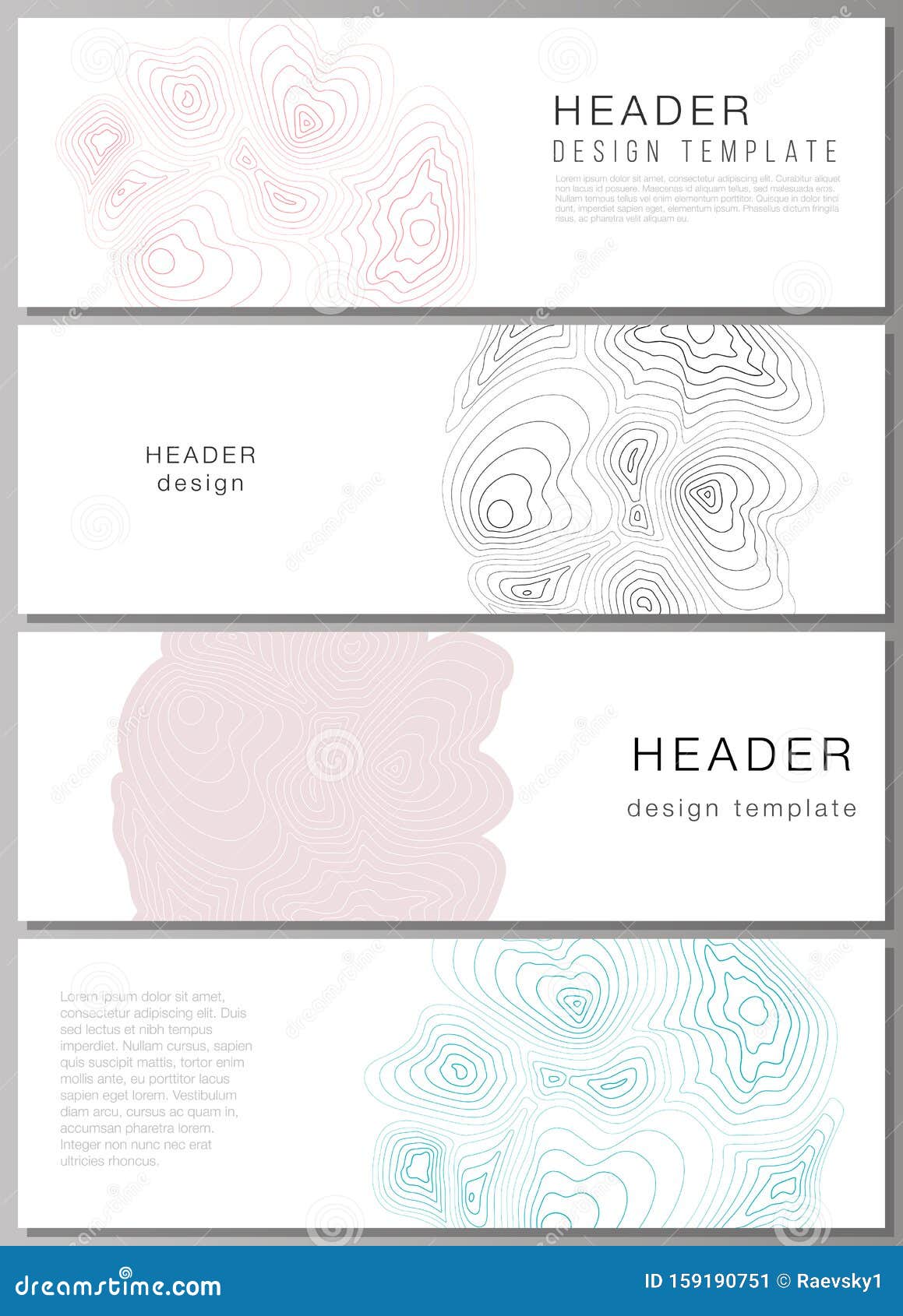 The Minimalistic Vector Illustration of the Editable Layout of Headers ...