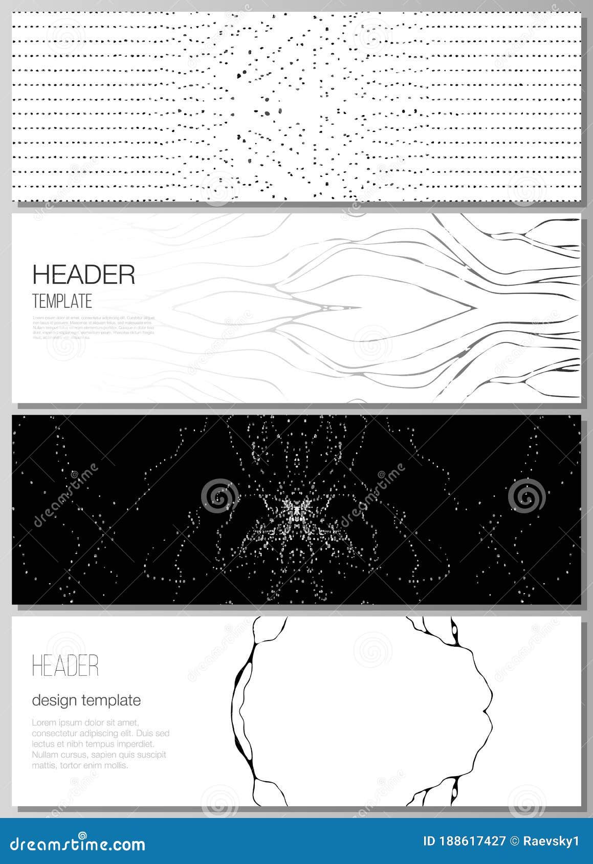 The Minimalistic Vector Illustration of the Editable Layout of Headers ...