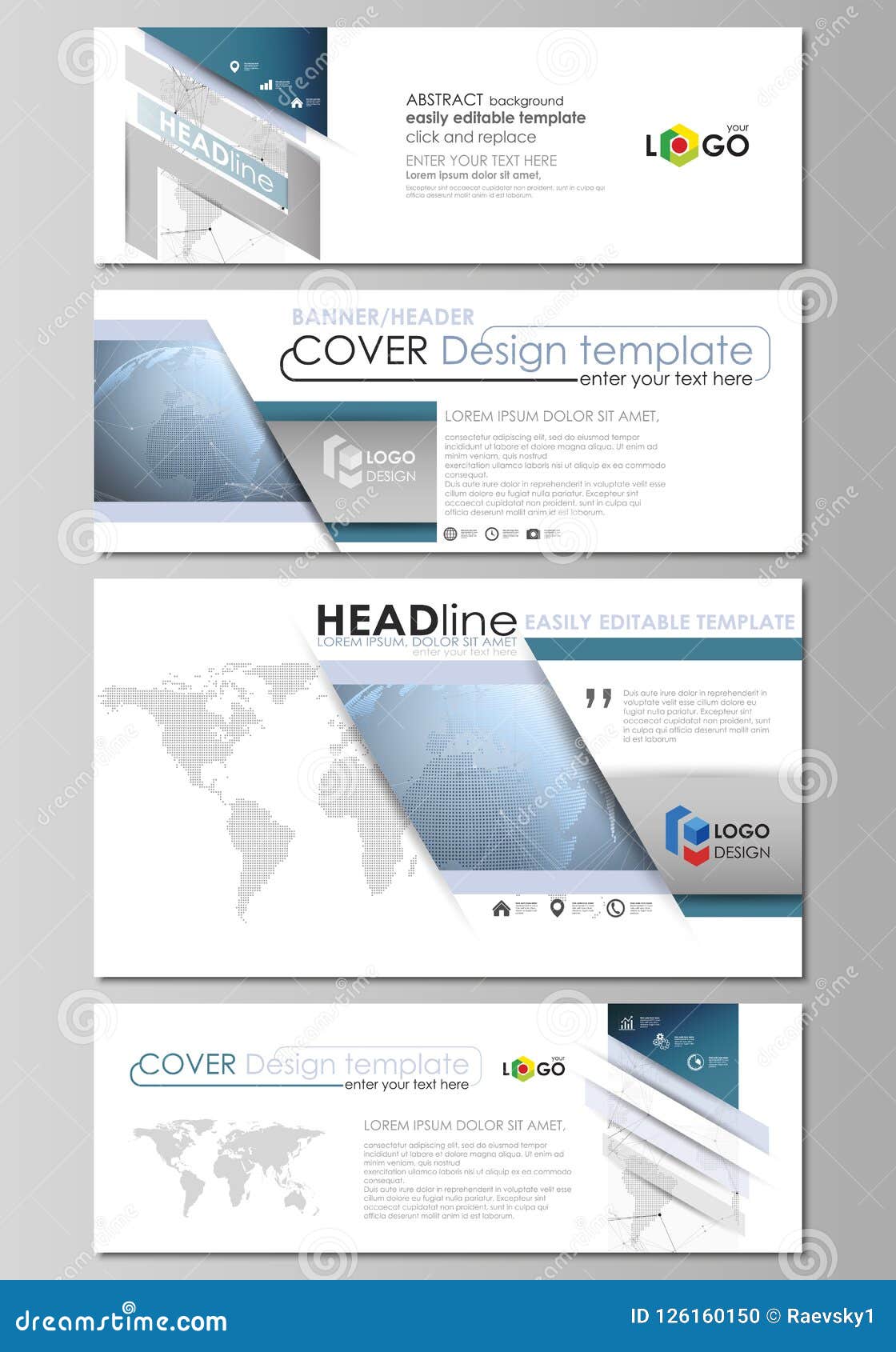 The Minimalistic Vector Illustration of the Editable Layout of Social ...