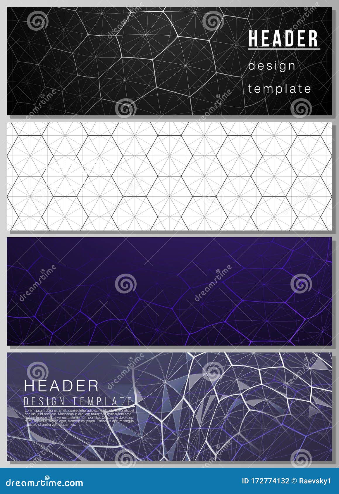 The Minimalistic Vector Illustration Layout of Headers, Banner Design ...