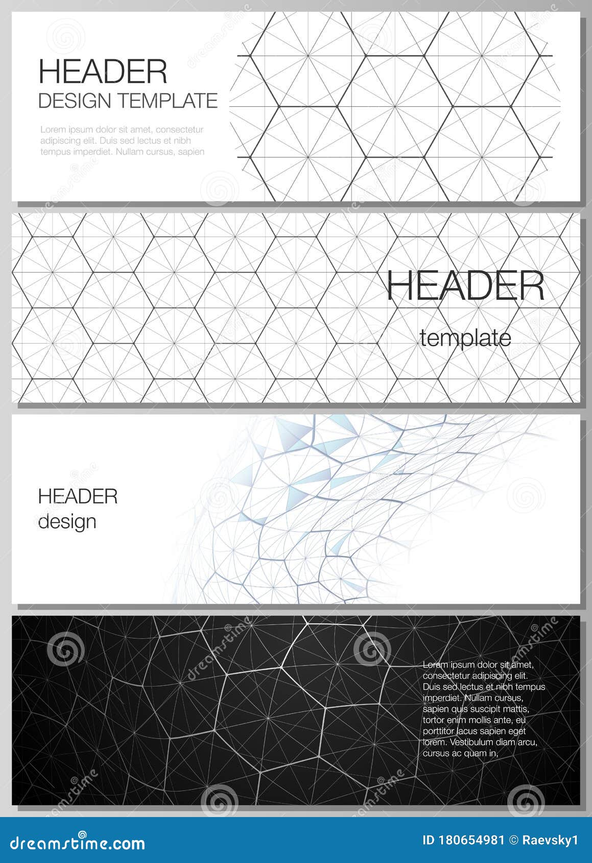 The Minimalistic Vector Illustration Layout of Headers, Banner Design ...