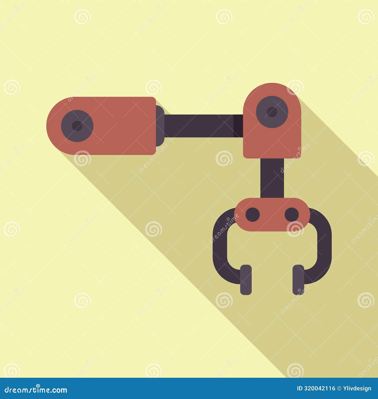 Flat Design Robot Arm Illustration Stock Illustration - Illustration of ...