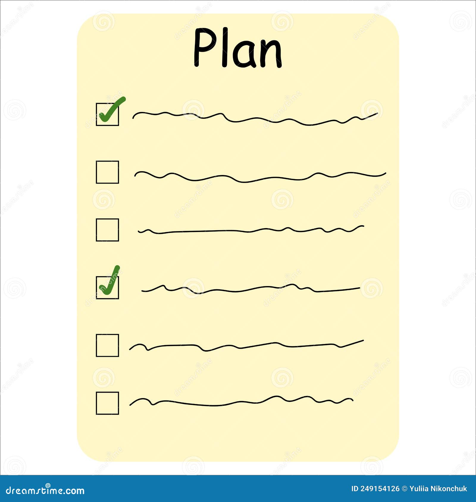 Minimalistic Vector Illustration of a To-do List in Doodle Style. List ...