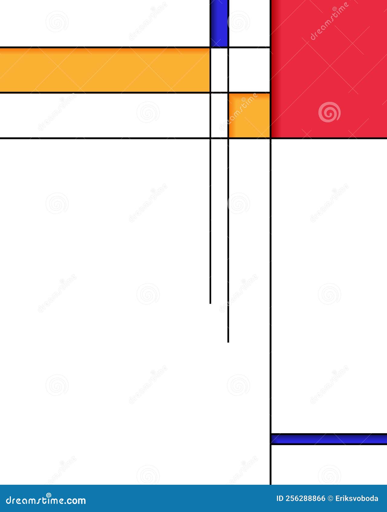 Minimalistic Vector Poster Lines Colored Squares. Stock Vector ...