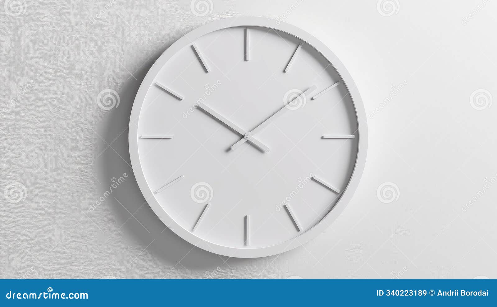 Minimalistic Wall Clock Design with a Clean White Background. Stock ...