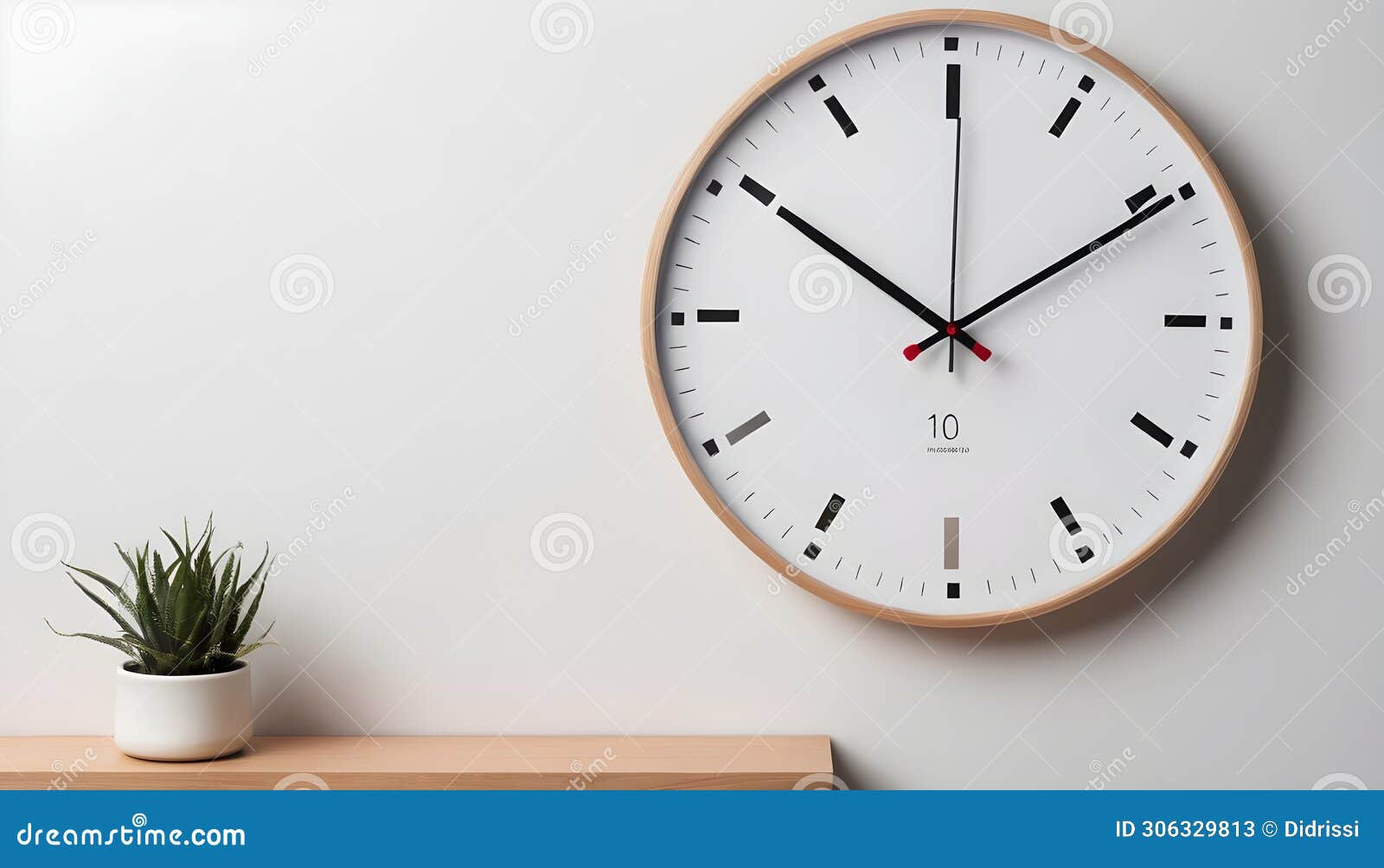 Minimalistic Wall Clock Displaying Ten Past Ten Stock Illustration ...