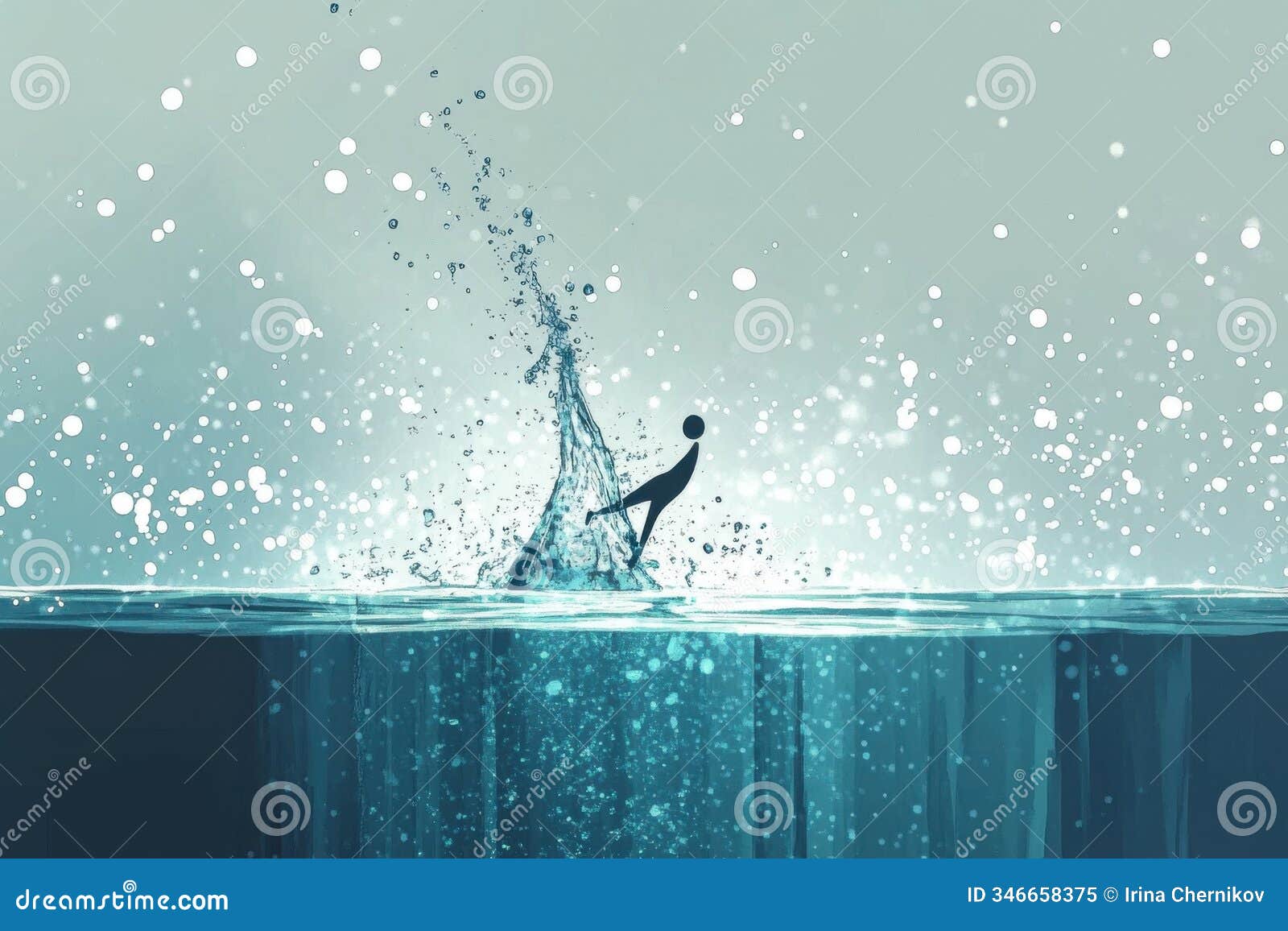 Minimalistic Watercolor Art Featuring Abstract Water Splash Concept ...