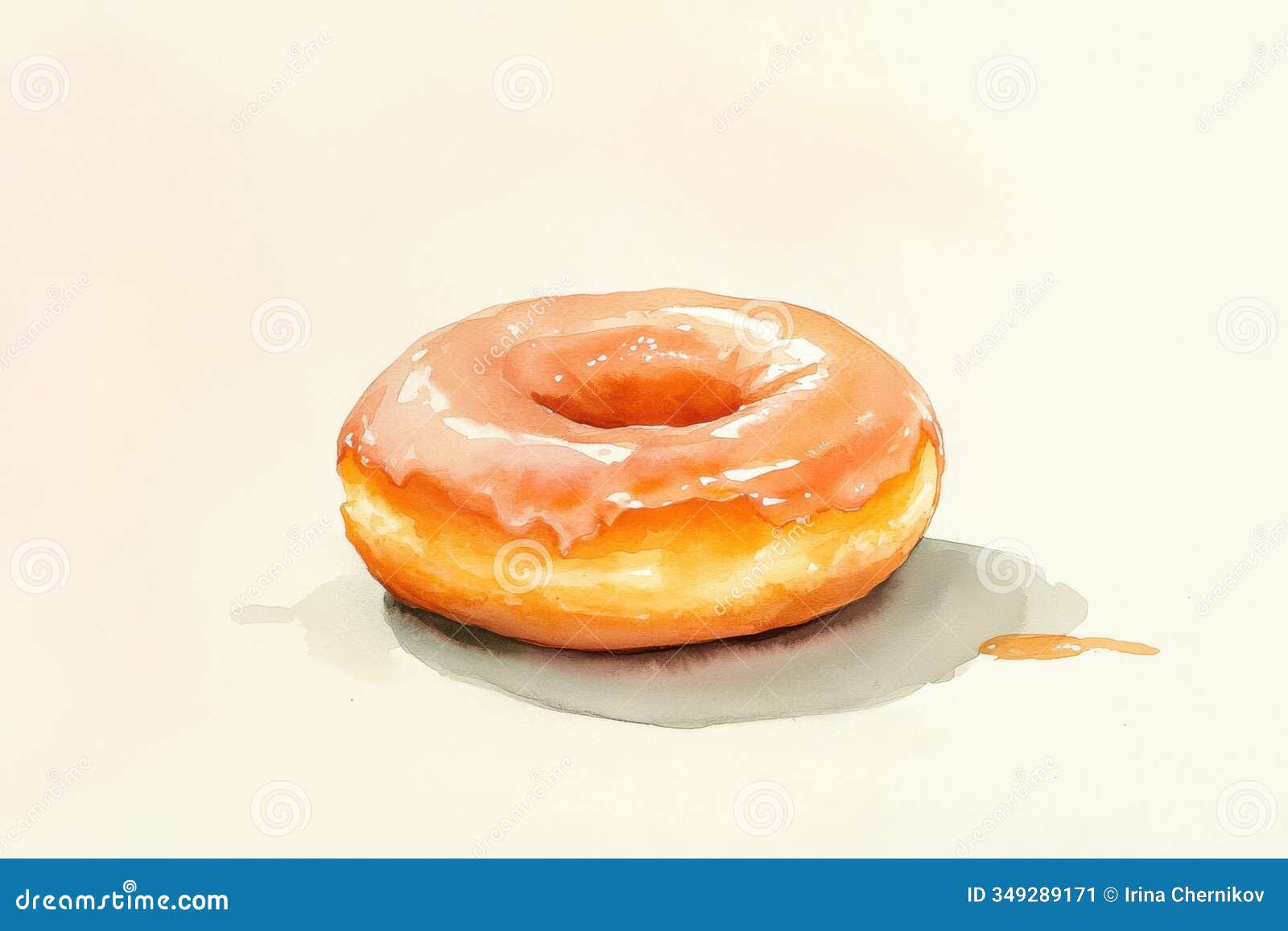Minimalistic Watercolor Donut Design For Kitchen Decor Or Cafe Menus ...
