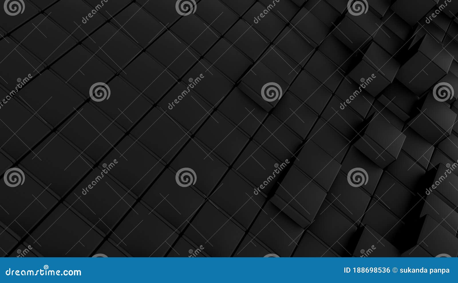 Minimalistic Waves Pattern Made of Cubes. Abstract Black Cubic Waving ...