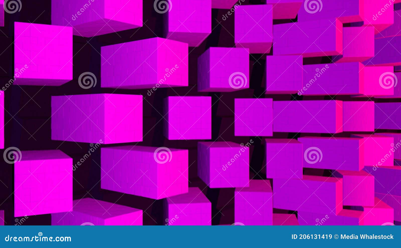 Minimalistic Waves Pattern Made of Rotating Cubes. Animation Stock ...