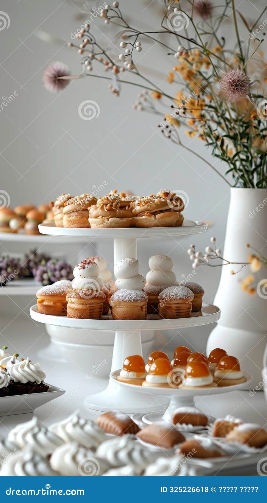 Minimalistic Wedding Dessert Buffet Assorted Mini Pastries and Sweets ...