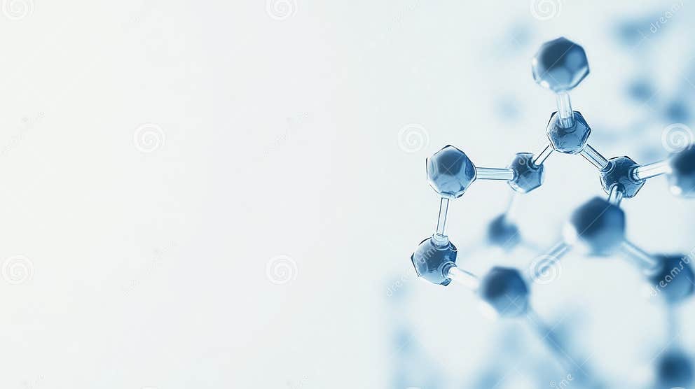 A Minimalistic White Background Featuring Soft Blue Molecular ...