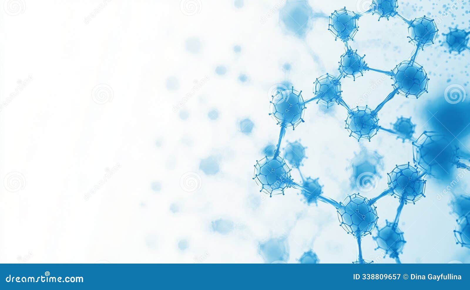 A Minimalistic White Background Featuring Soft Blue Molecular ...