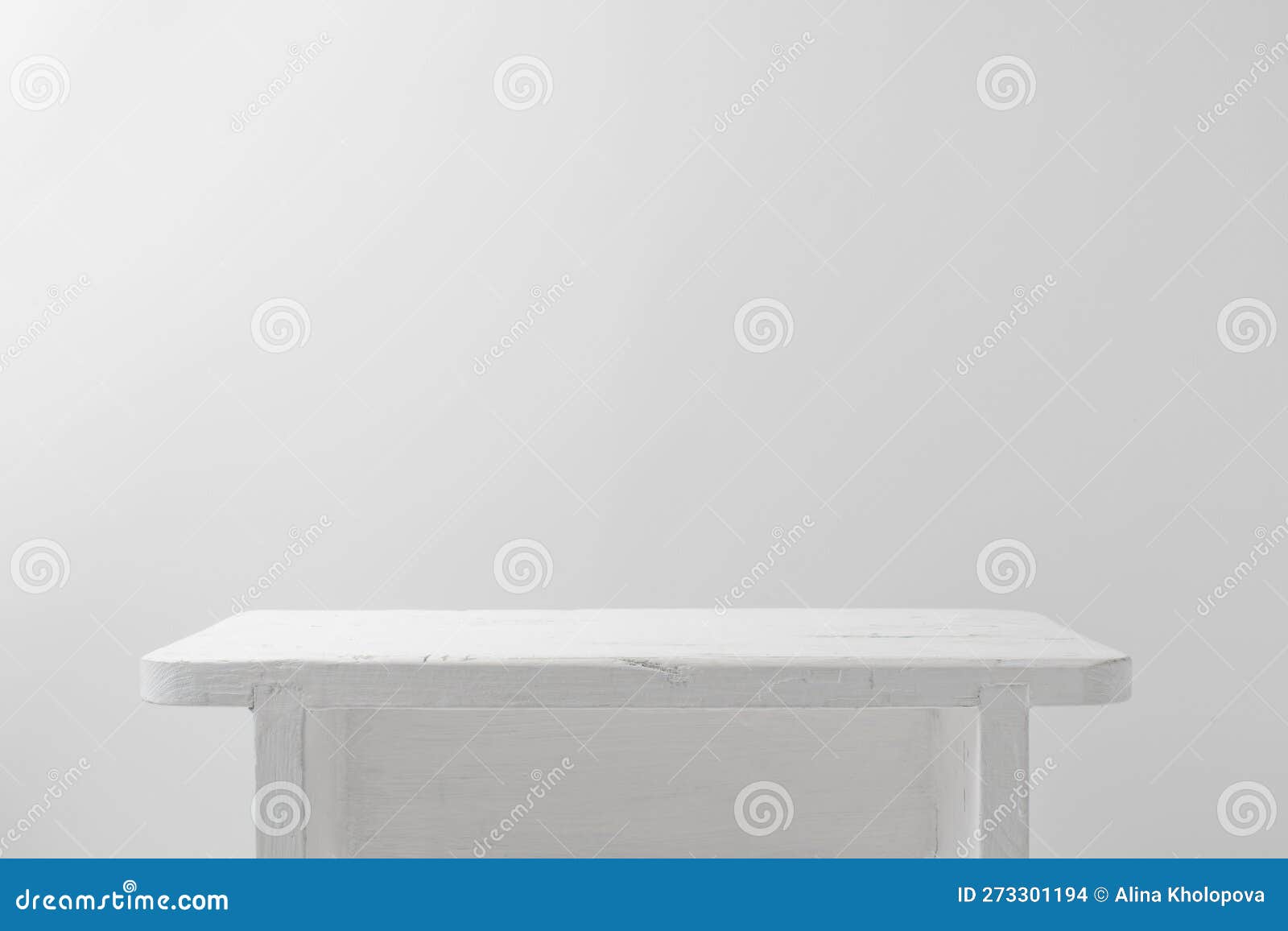 Minimalistic White Background with Small Table, Podium Stock Photo ...