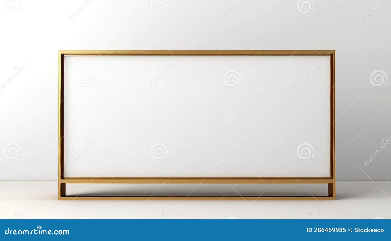Minimalistic White Board with Gold Frame - 3d Rendering Stock ...
