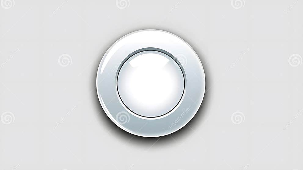 Minimalistic White Button on a Smooth Surface Stock Illustration ...