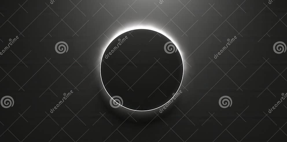 Minimalistic White Circle on Black Background. High Detailed Plain Back Concept Stock Image ...