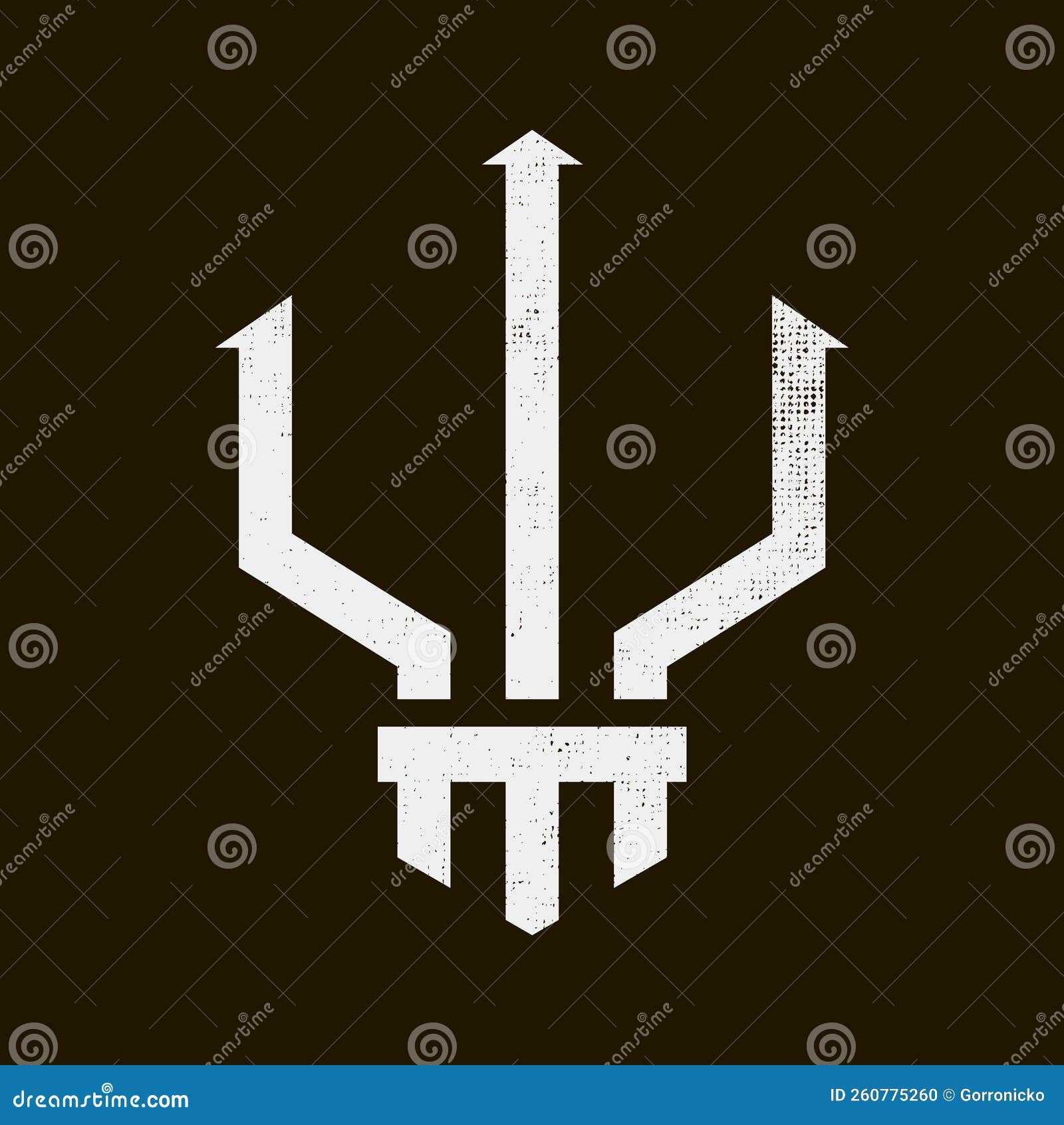 Minimalistic White Geometric Sign of Poseidon Trident Stock Vector ...