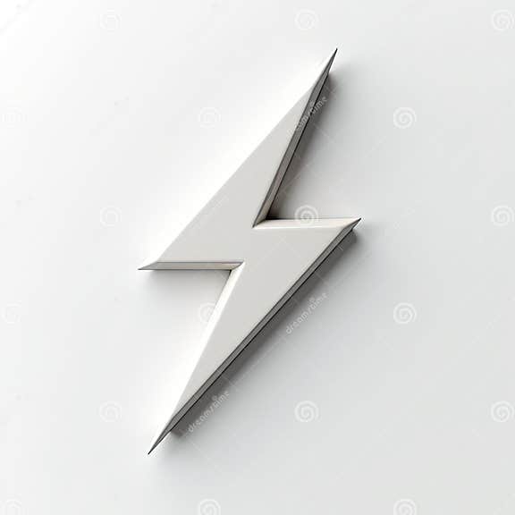 Minimalistic White Lightning Bolt Symbol on a Clean, Light Background ...