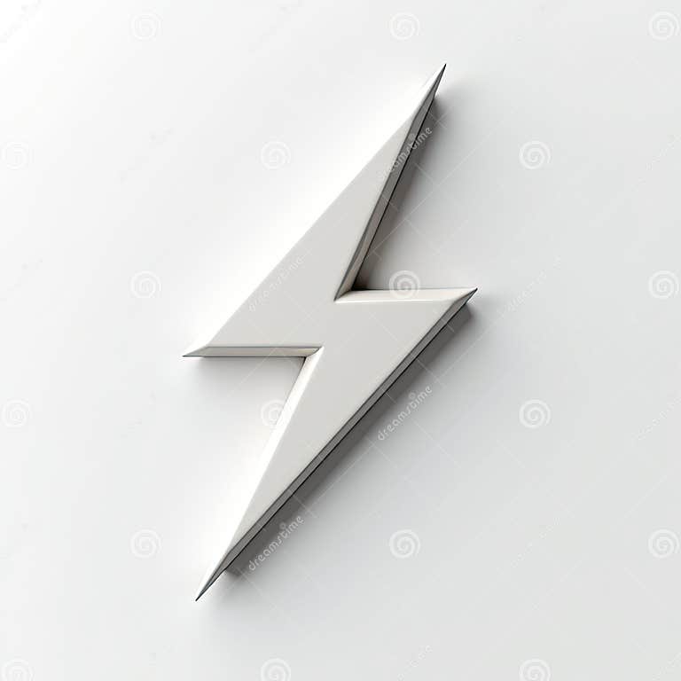 Minimalistic White Lightning Bolt Symbol on a Clean, Light Background ...