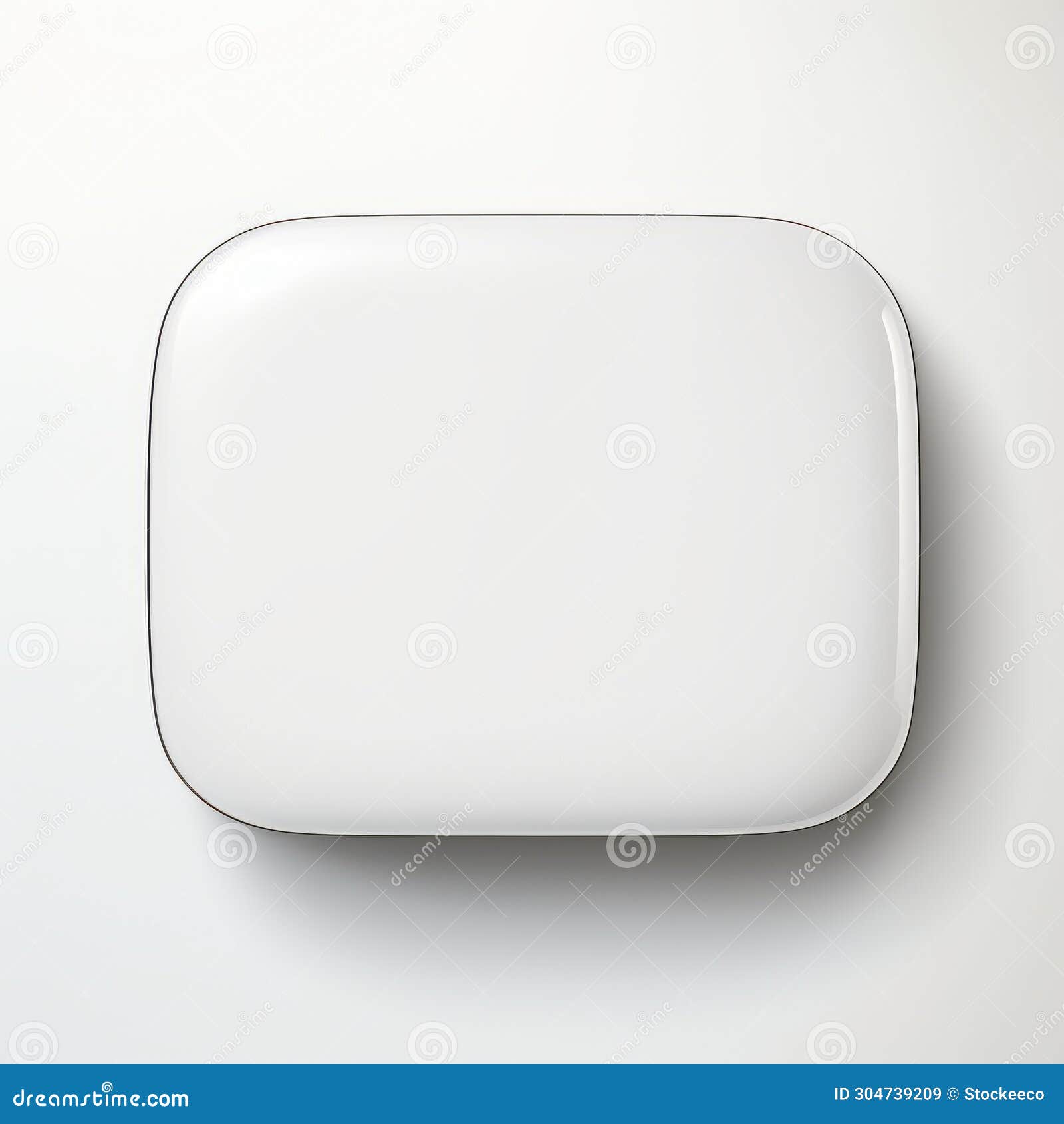 Minimalistic White Square Button on Grey Background Stock Illustration ...