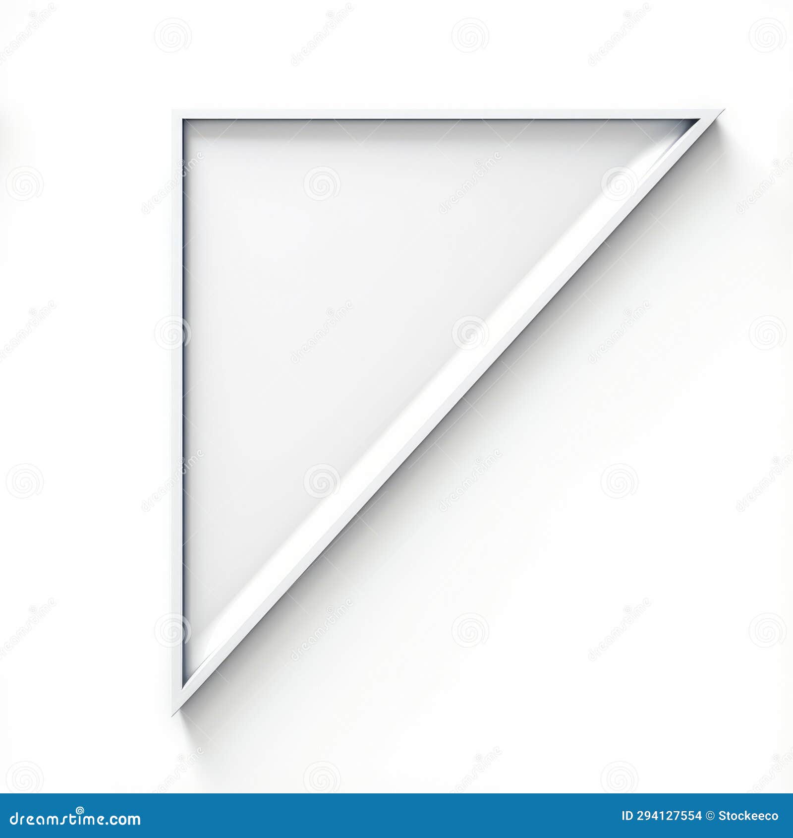 Minimalistic White Triangle Frame on White Background Stock ...