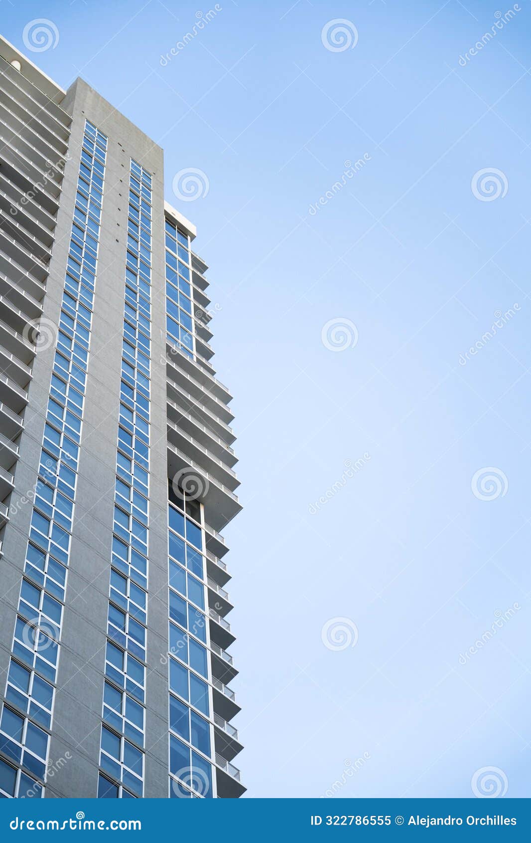 Minimalistic Wide Shot from Ground of Large Building with Patterned ...